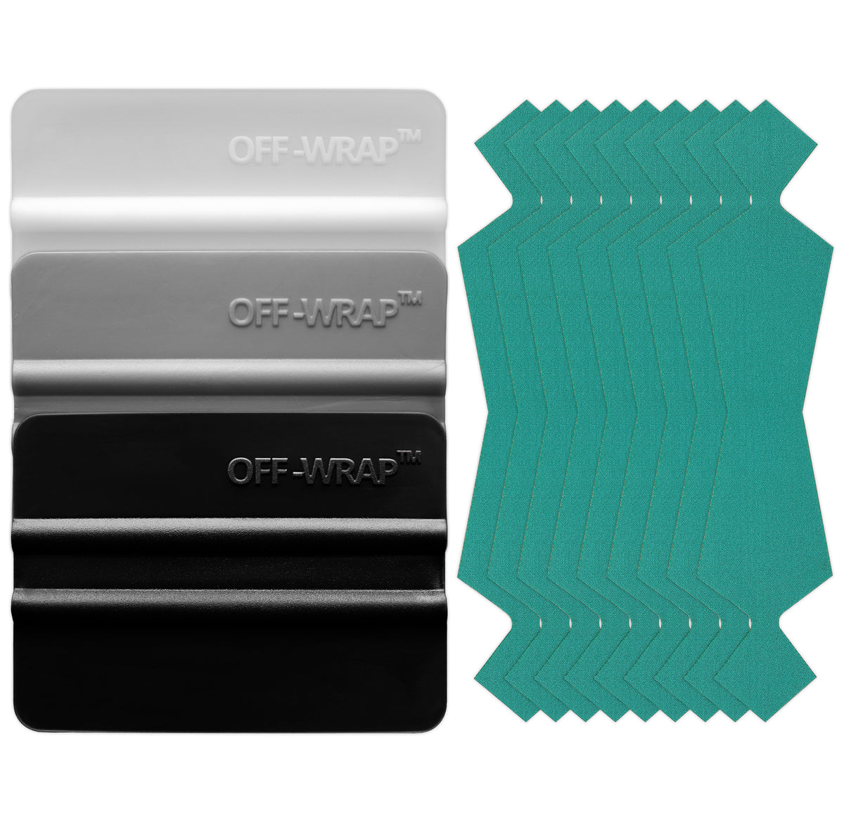 Off Wrap™ 3 Squeegees 9 Wet Buffers Kit